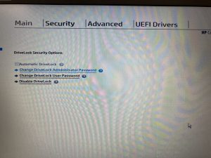 【HP】the hard drive’s security state cannot be changed. Cycle power to ...