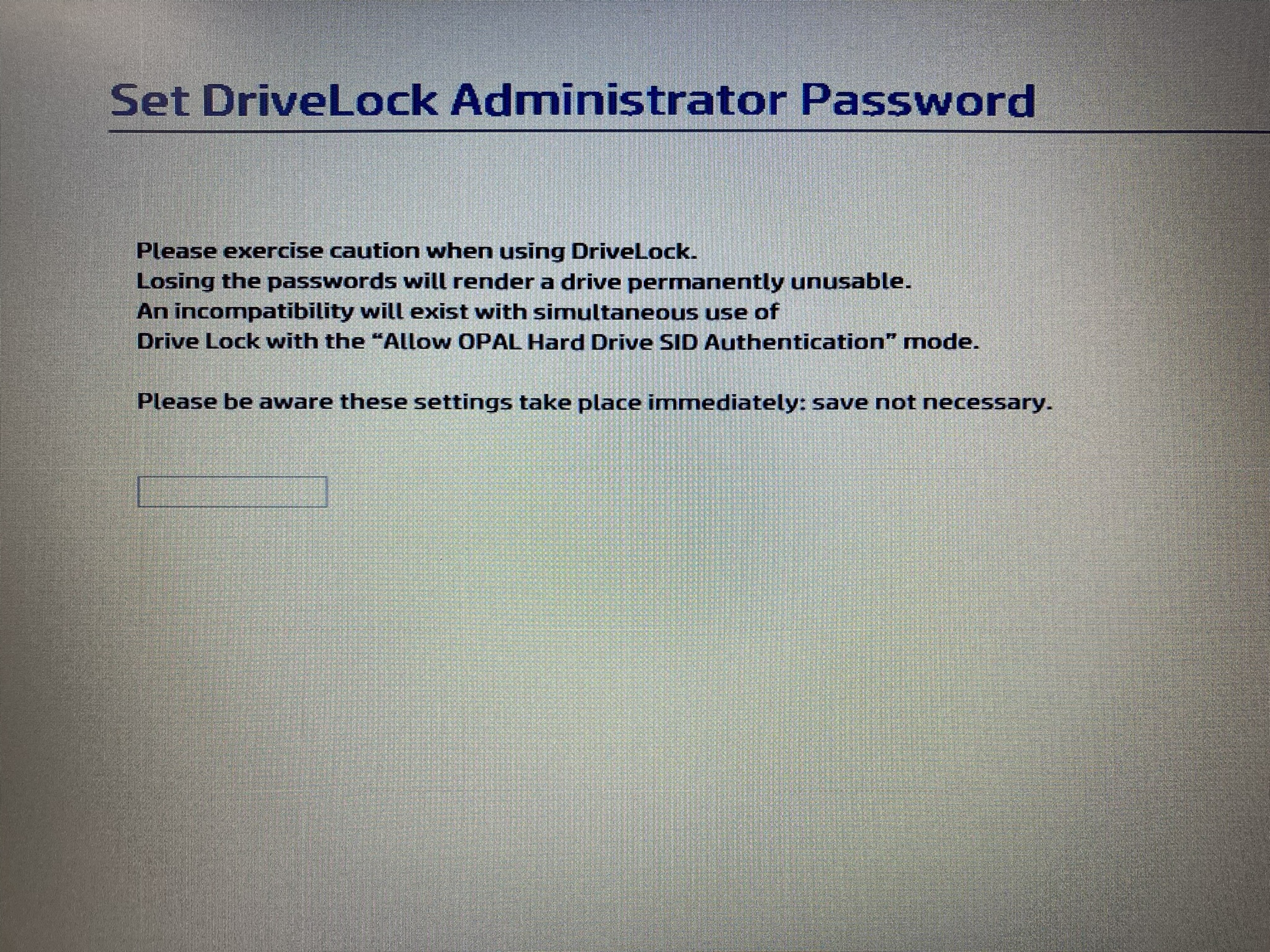 【HP】the hard drive’s security state cannot be changed. Cycle power to ...