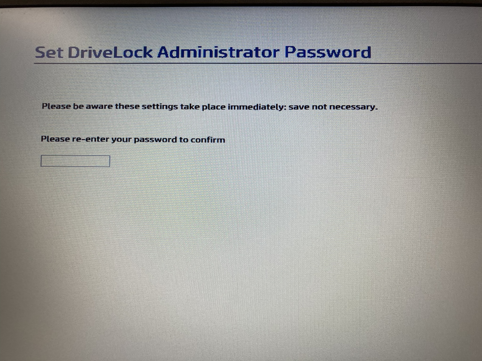 【HP】the hard drive’s security state cannot be changed. Cycle power to ...